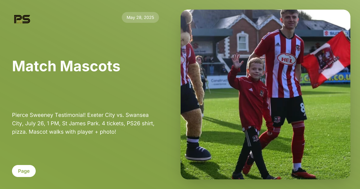 Match Mascots | PS26 - Pierce Sweeney Testimonial