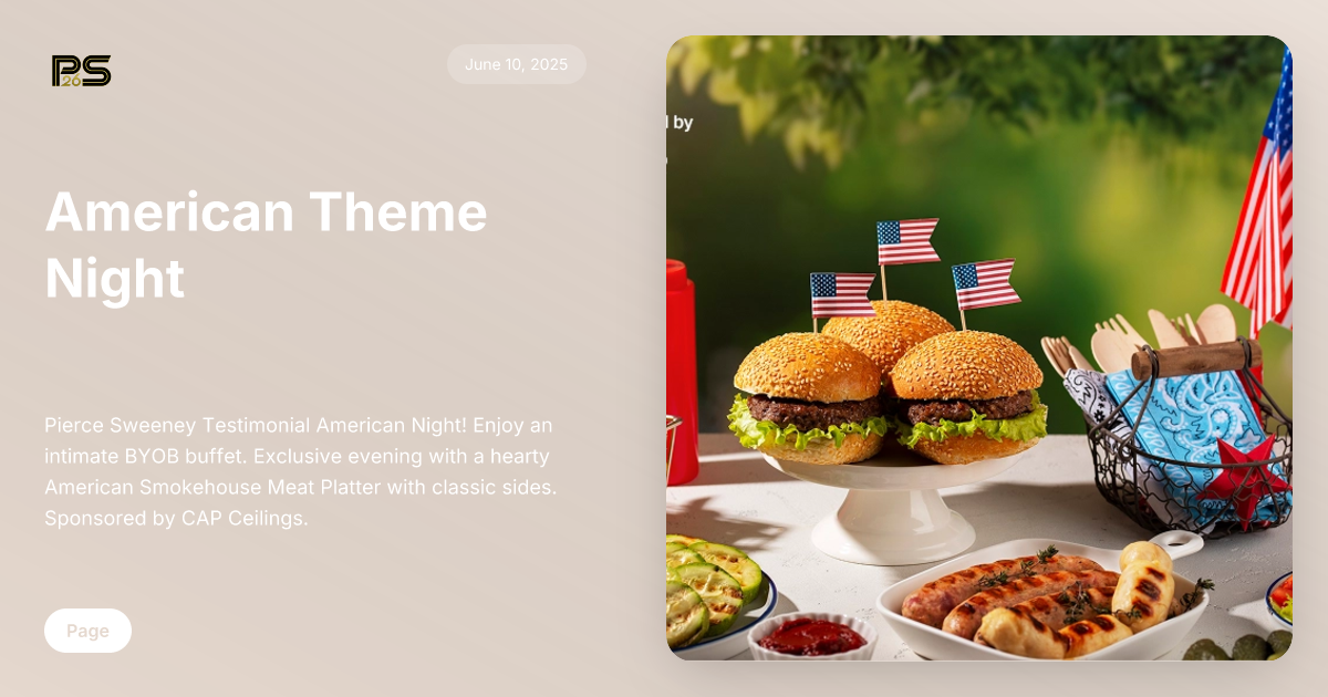 American Theme Night | PS26 - Pierce Sweeney Testimonial